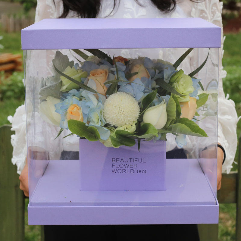 Decorating Square Flower Box With PVC Window - Wholesale Paper Gift Box ...